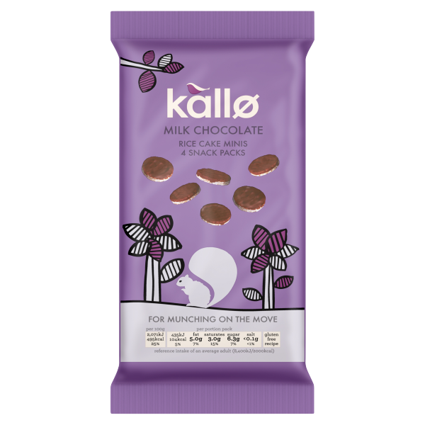 Kallo Belgian Milk Chocolate Rice Cake Minis 4 x 21g RRP £2.25 ...