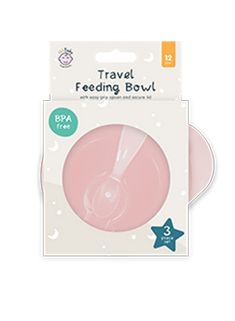 123 Baby Essentials Pink Travel Feeding Bowl & Spoon Set RRP £1.39 ...