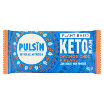 Pulsin Keto Bar Orange Choc & Peanut 50g RRP £1.99 CLEARANCE XL 59p or ...