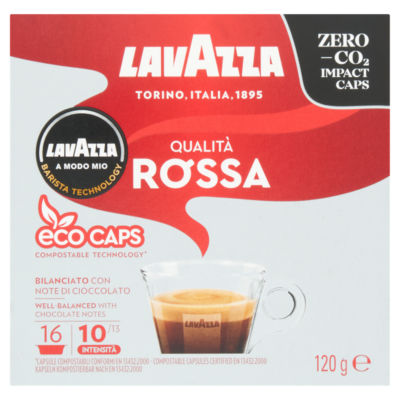 Lavazza A Modo Mio 16 Eco Caps Espresso Qualita Rossa Intensity 10/13 ...