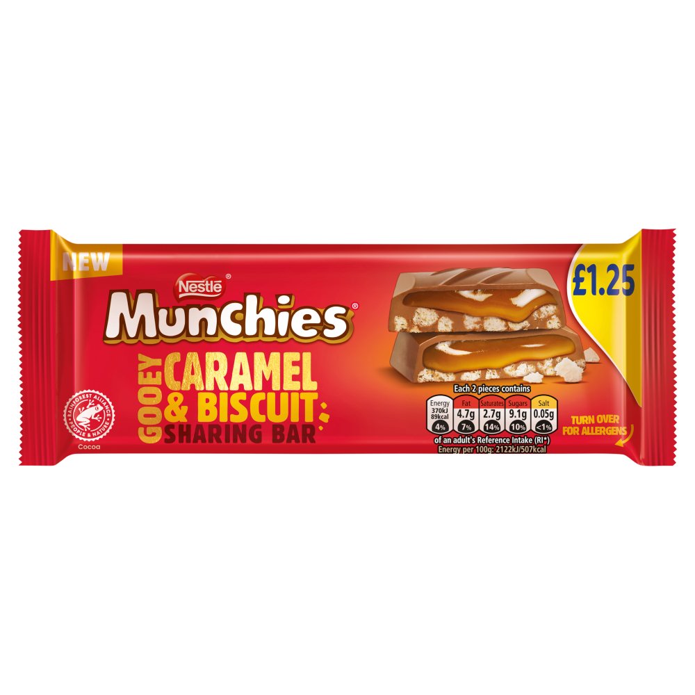 Munchies Caramel & Biscuit Chocolate Sharing Bar 87g RRP £1.25 ...