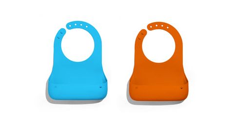 Yanhe Baby Silicone Feeding Bib Waterproof Adjustable Plain Blue ...