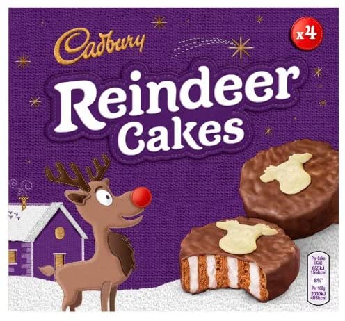 Cadbury Reindeer Cakes 4 Pack 96g (Jan 23) RRP £2 CLEARANCE XL £1 ...