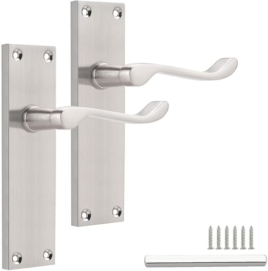 Probrico Elegant Brushed Nickel Victorian Scroll Lever Door Handles ...