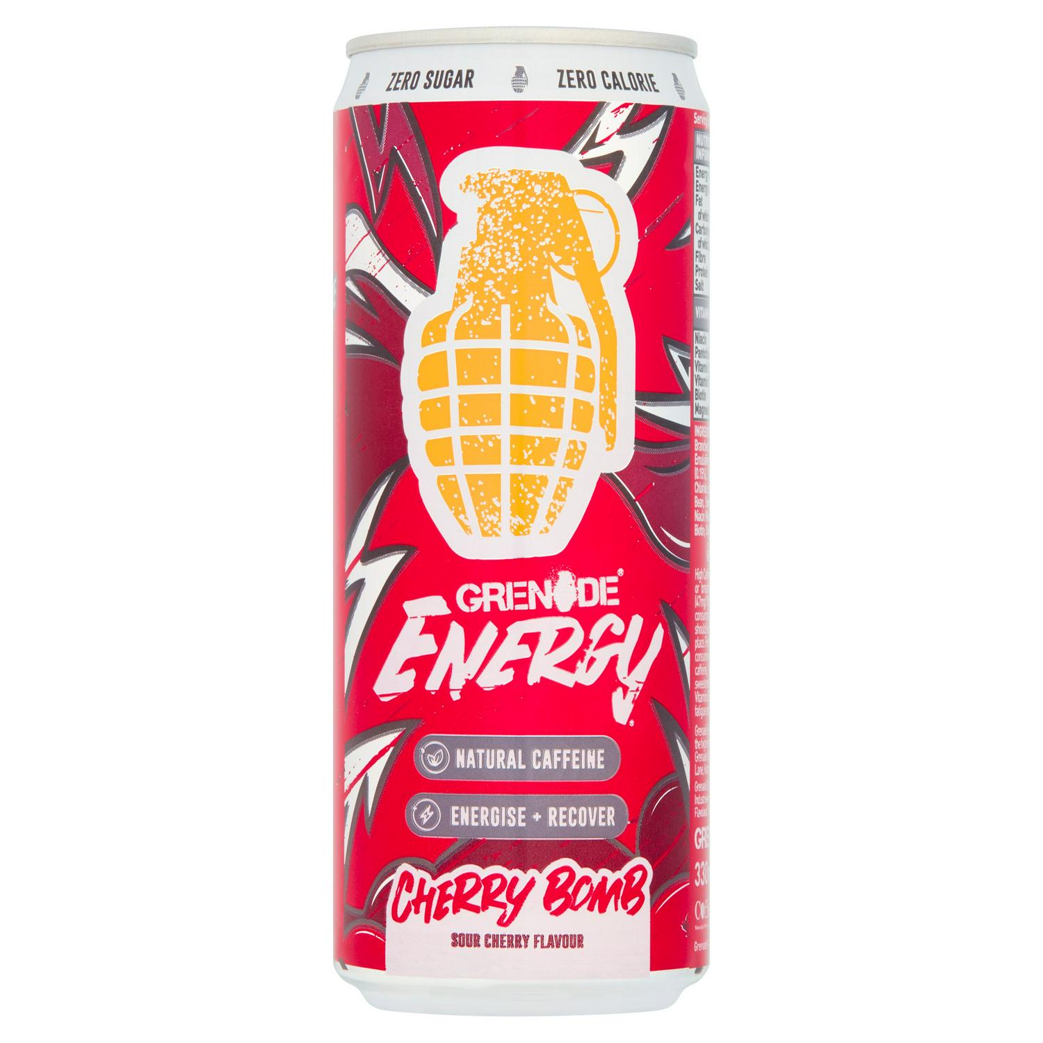 Grenade Energy Cherry Bomb Zero Sugar 330ml RRP £2 CLEARANCE XL 99p ...