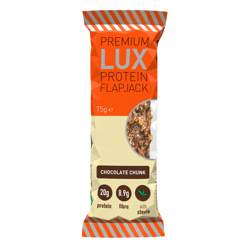 Premium Lux Protein Flapjack Chocolate Chunk 75g RRP £1 CLEARANCE XL ...