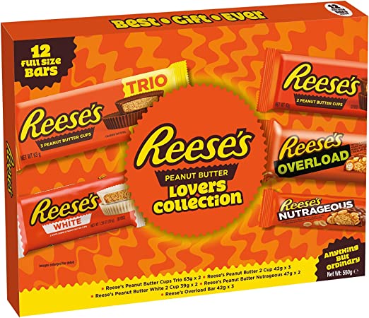 Reese's Peanut Butter Lovers Collection 12 Bar Gift Box 550g RRP £14.39 ...