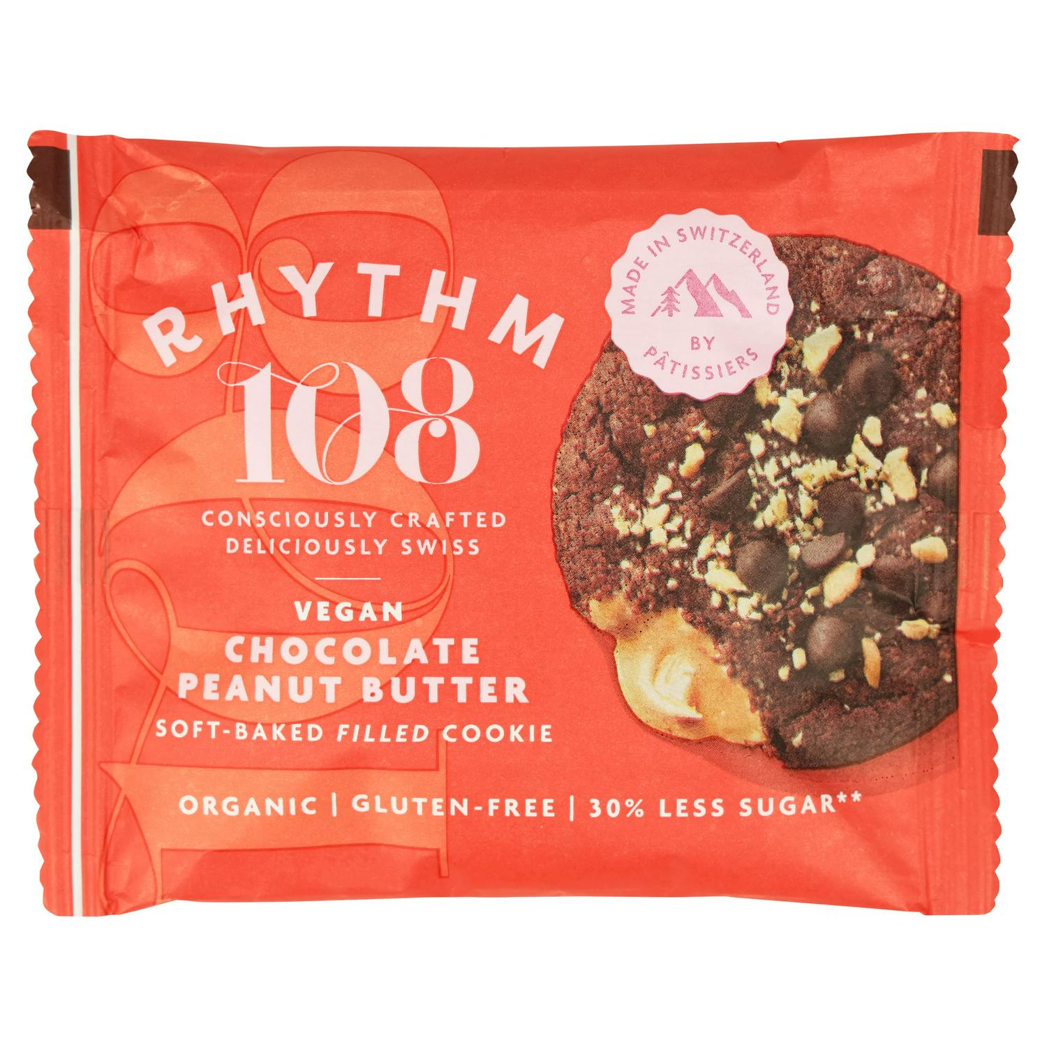 Rhythm 108 Vegan Choc Peanut Butter Filled Cookie 50g RRP £1.40 ...