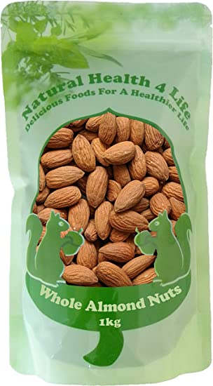Natural Health 4 Life Whole Raw Almonds 1kg RRP £10.99 CLEARANCE XL £6. ...