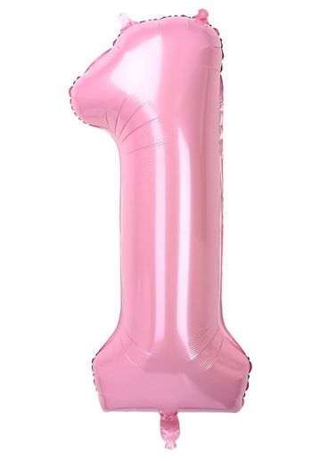 Aotlee Metallic Pink Number 1 Balloon With 50 Pcs Multicoloured 10 Inch ...