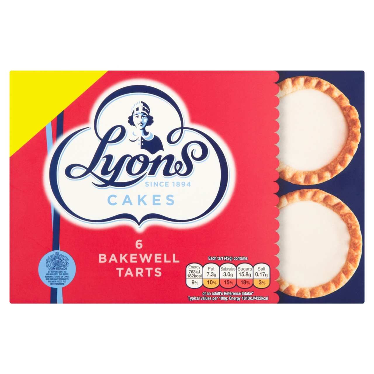 Lyons Cakes 6 Bakewell Tarts (Dec 22 - Apr 23) RRP £1.50 CLEARANCE XL £ ...